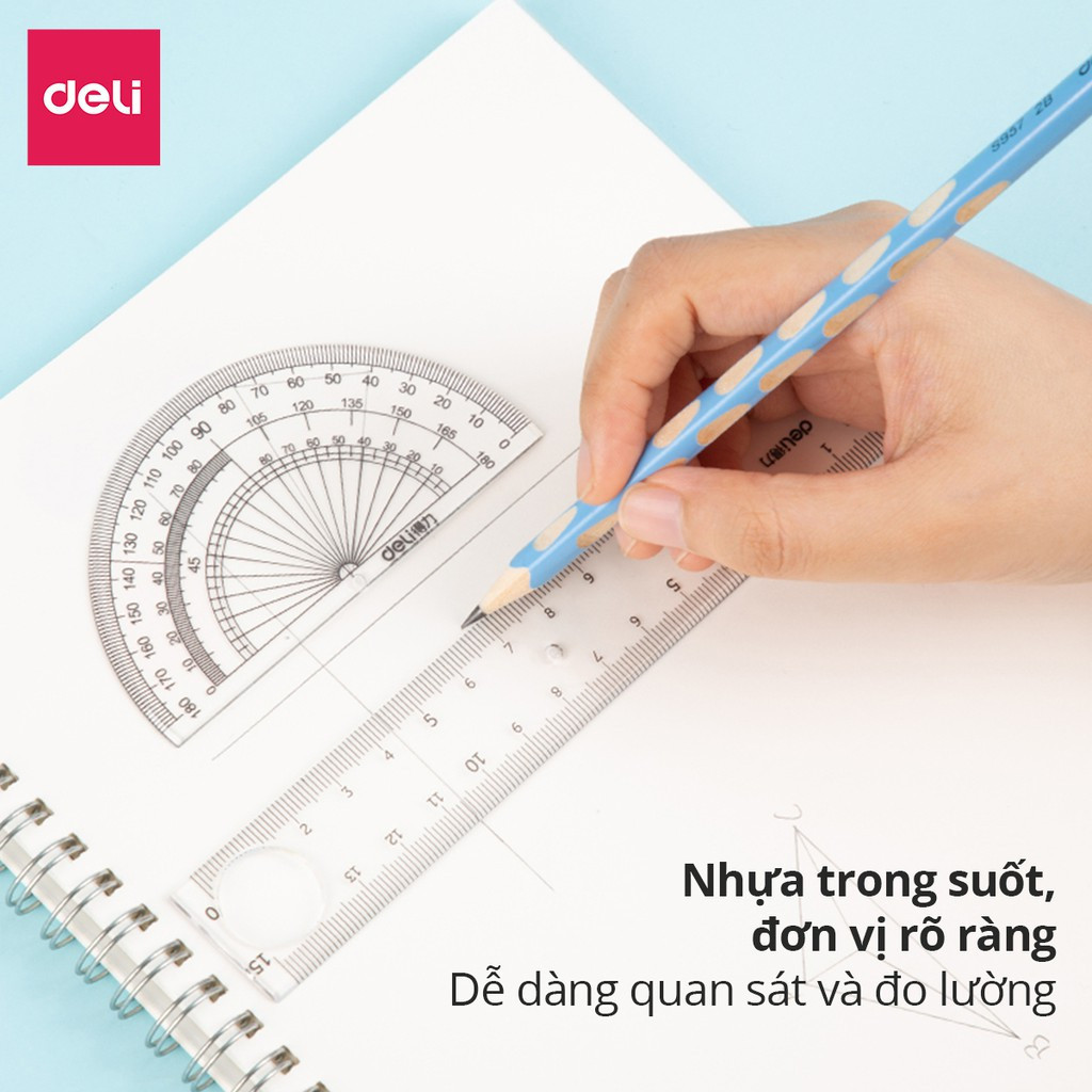 Ruler, protractor, eke set for students - 4-piece learning tool set ...