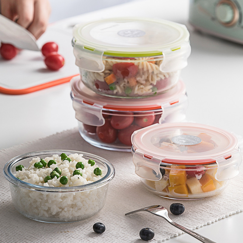 Heat Resistant Borosilicate Glass Microwave Airtight Storage Container ...
