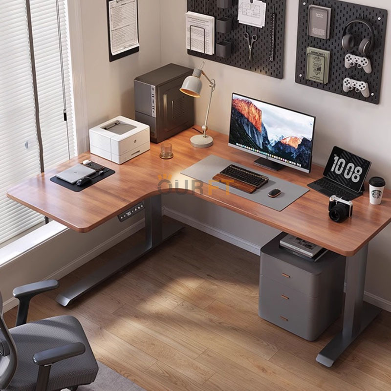 LQ Electric Adjustable Desk L Shape Electric Height Adjustable 180cm ...
