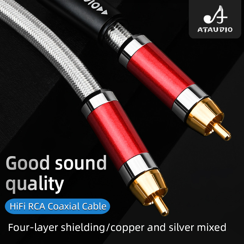 ATAUDIO RCA Coaxial Cable Hi-end 75Ω Digital 4-layer Shielded RCA Male ...