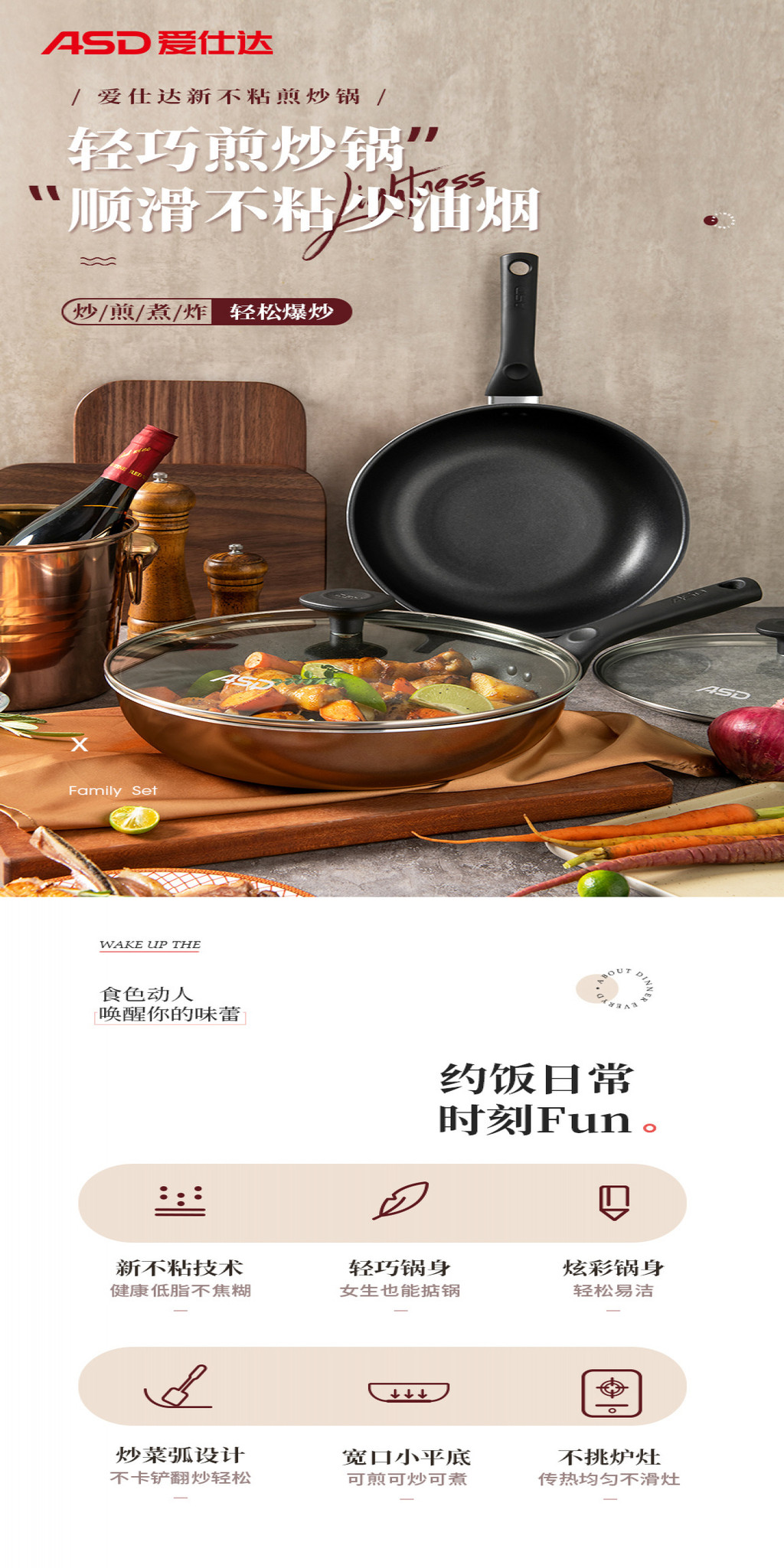 [in stock] ASD Non-stick Frying Pan for Induction Cooker and Gas Stove ...