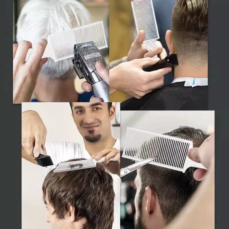 Men's Fade Comb Salon Barber Comb Push Clipper Comb Haircut Comb Flat ...