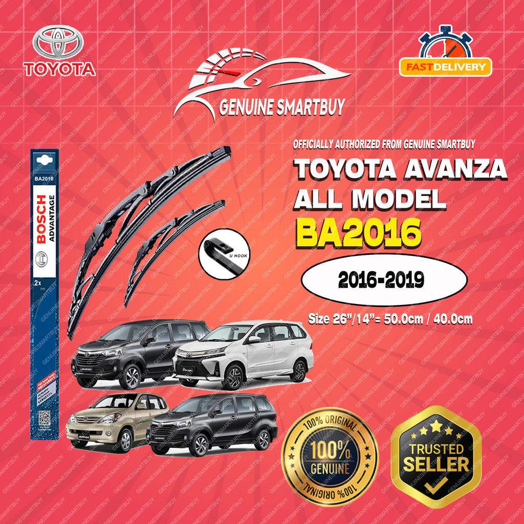 Toyota Avanza 2003-Present (20"/16") Bosch Advantage Wiper Set Front ...