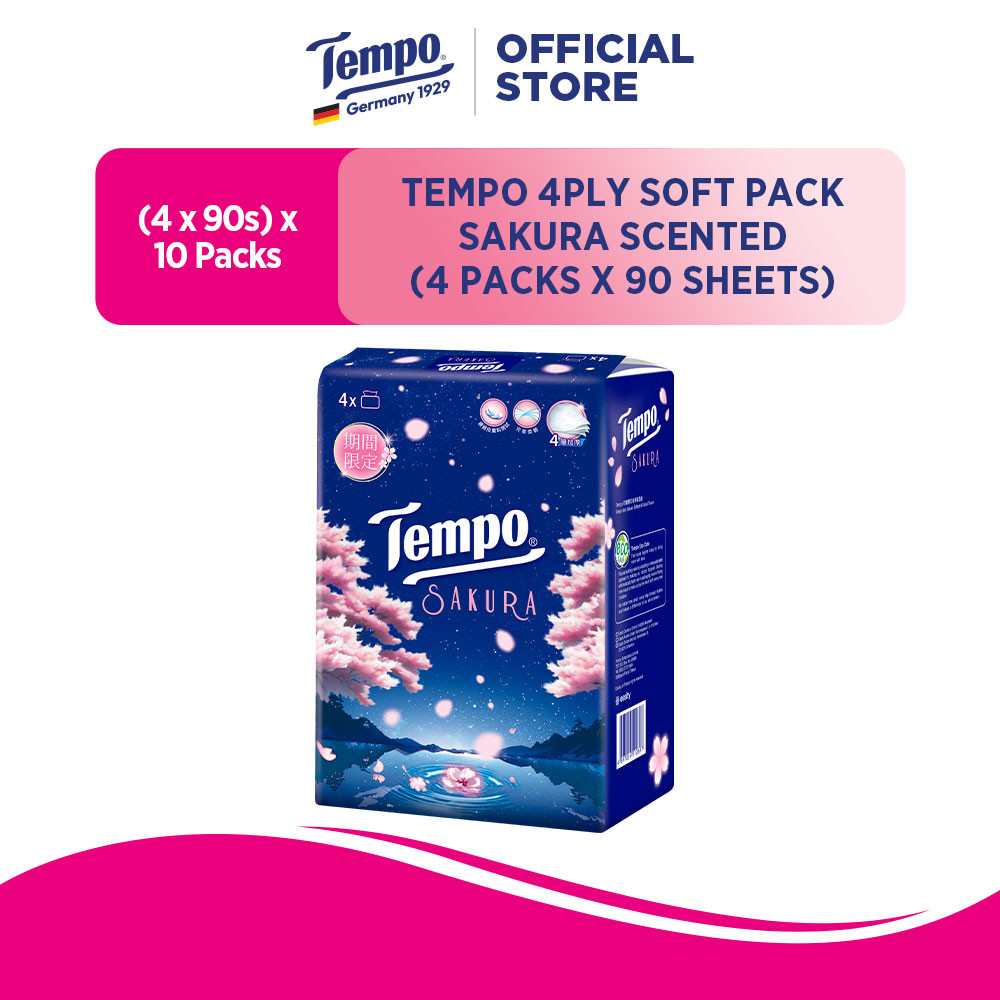 [Bundle Of 2/4/6/10] Tempo 4ply Soft Pack Facial Tissue Sakura Scented ...