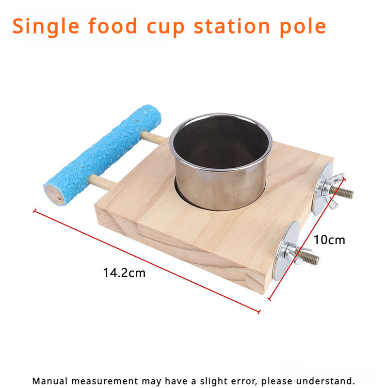 NEW 】 Parrot Stainless Steel Bird Food Cup Frosted Stand Pole Bird Food ...