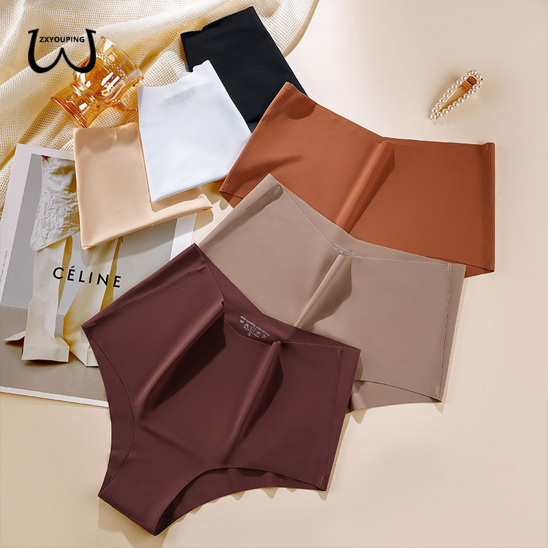 ZXYOUPING High Waist Ice Silk Seamless Panty for Women Plus Size Sexy Panties Women's Briefs ...