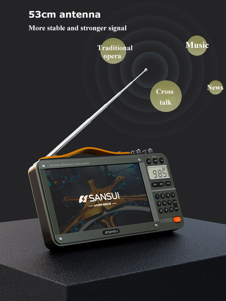 Sansui F51/F50 High-definition Screen Portable Speakers Multifunctional BT Retro Digital FM ...