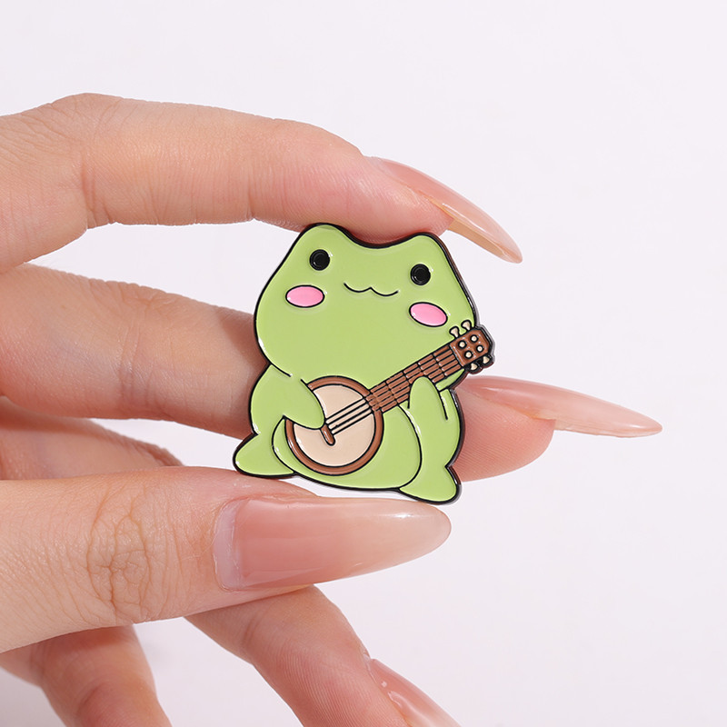 The Frogs Band Pins Brooch Musical Instrument Badge Pin Drum Kit Frog ...