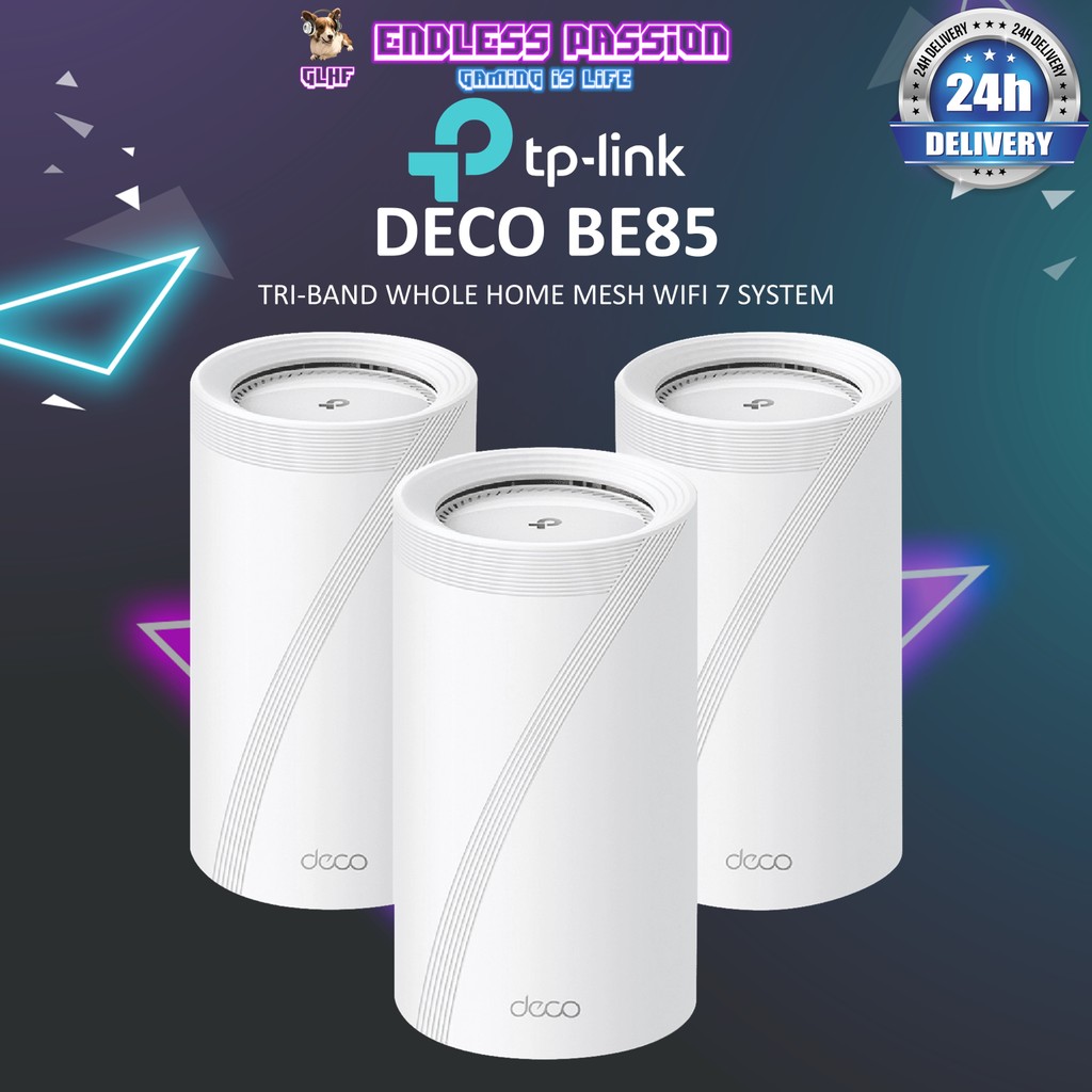 TP Link Deco BE85 BE22000 Tri-Band Whole Home Mesh WiFi 7 System ...