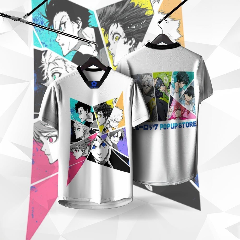 Anime Jersey for Men 3d Blue Lock Print Sports Jersey Football ...