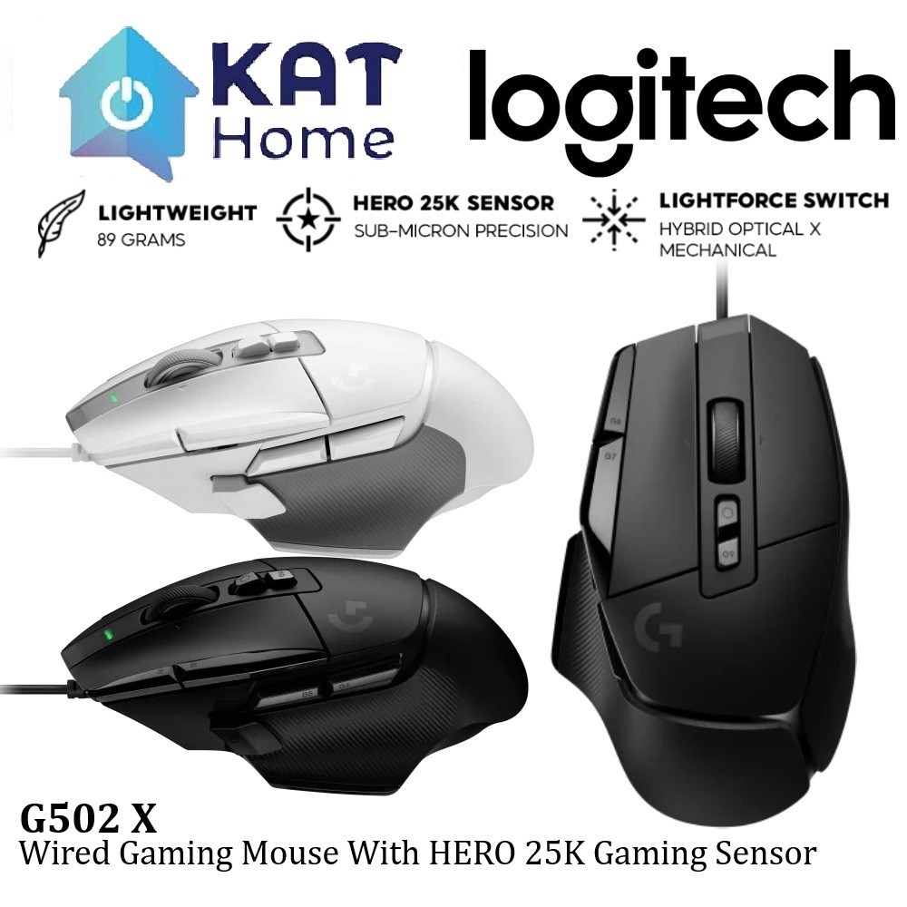 LOGITECH G502 X WIRED GAMING MOUSE WITH HERO 25K SENSOR / LIGHTFORCE ...