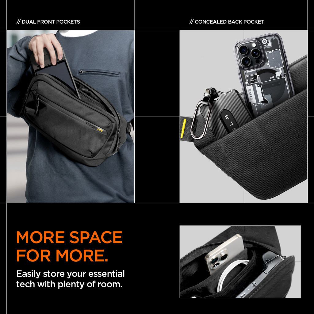 Spigen Klasden KD410 Sling Bag Chest Bag Shoulder Bag for Phone, Steam ...