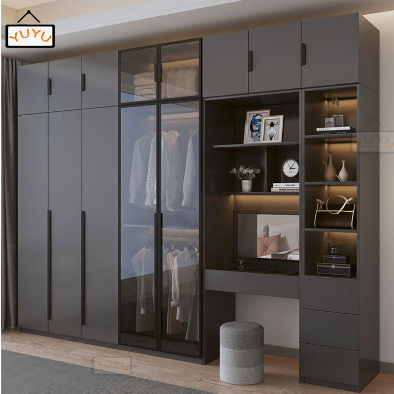 Wardrobe Home Bedroom With Dressing Table Desk Integrated Assembly ...