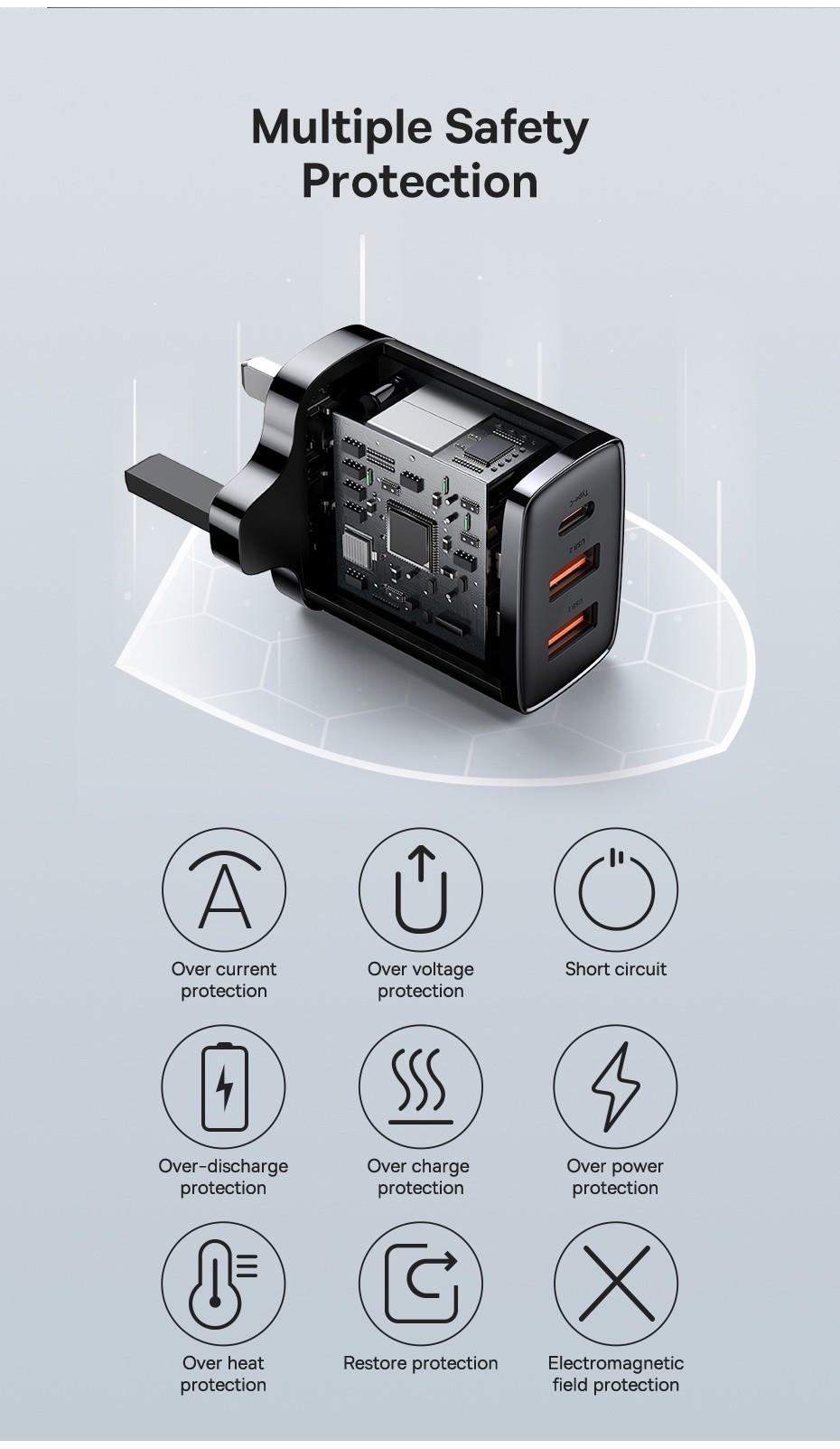 Baseus 30W PD Fast Charging 2 USB Type C Charger Quick Charger Adapter ...