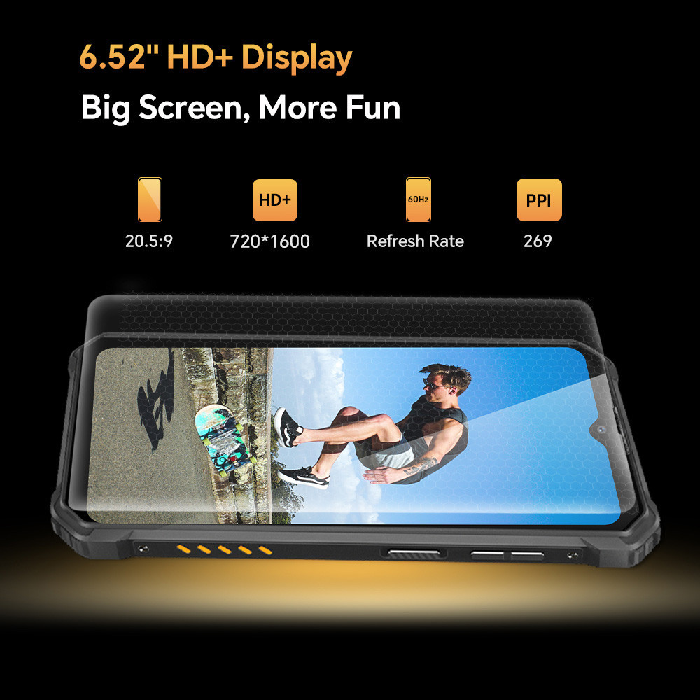 OUKITE WP23 Pro 16GB+128GB Rugged Handphone 6.52“ HD+ 10600 mAh Android ...
