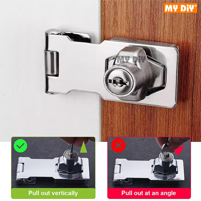 SAFETY HASP STAINLESS STEEL 2.5"/3"/4" KEY OPERATED SELF LOCKING SAFETY ...