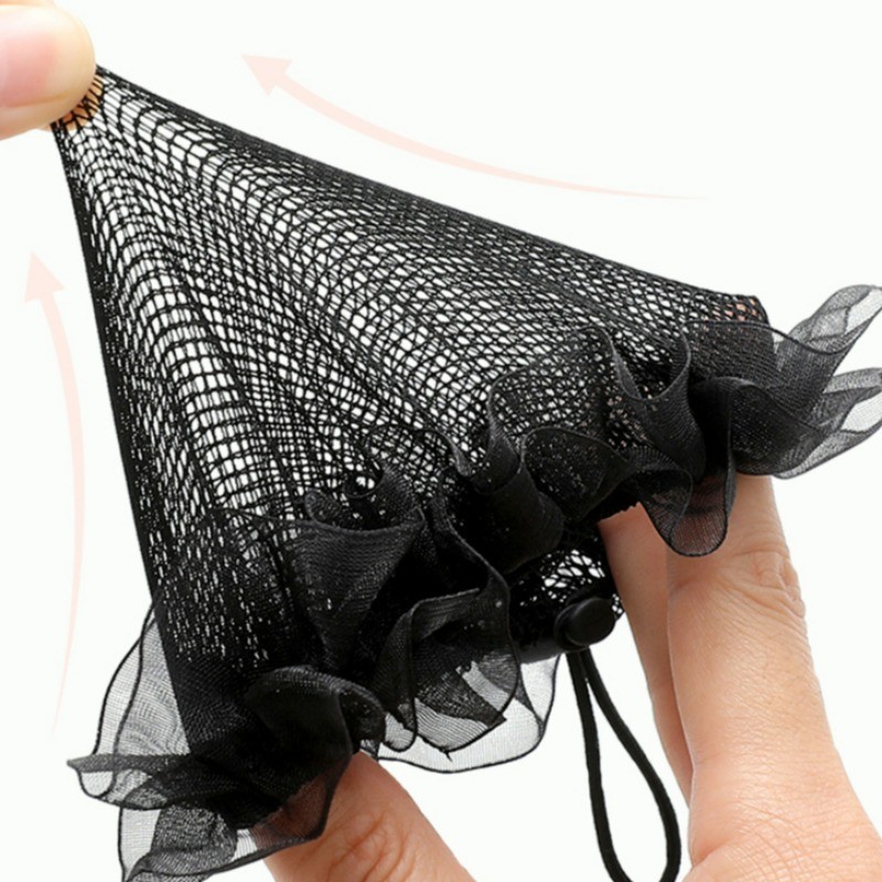 Black Hair Net with Drawstring for Women Dancing Exam Bun Hair Net ...