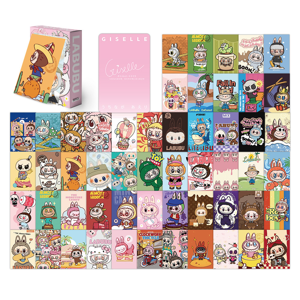"Labubu Galaxy Hologram Card Bundle | 55-Pack Rare LOMO Collectible ...