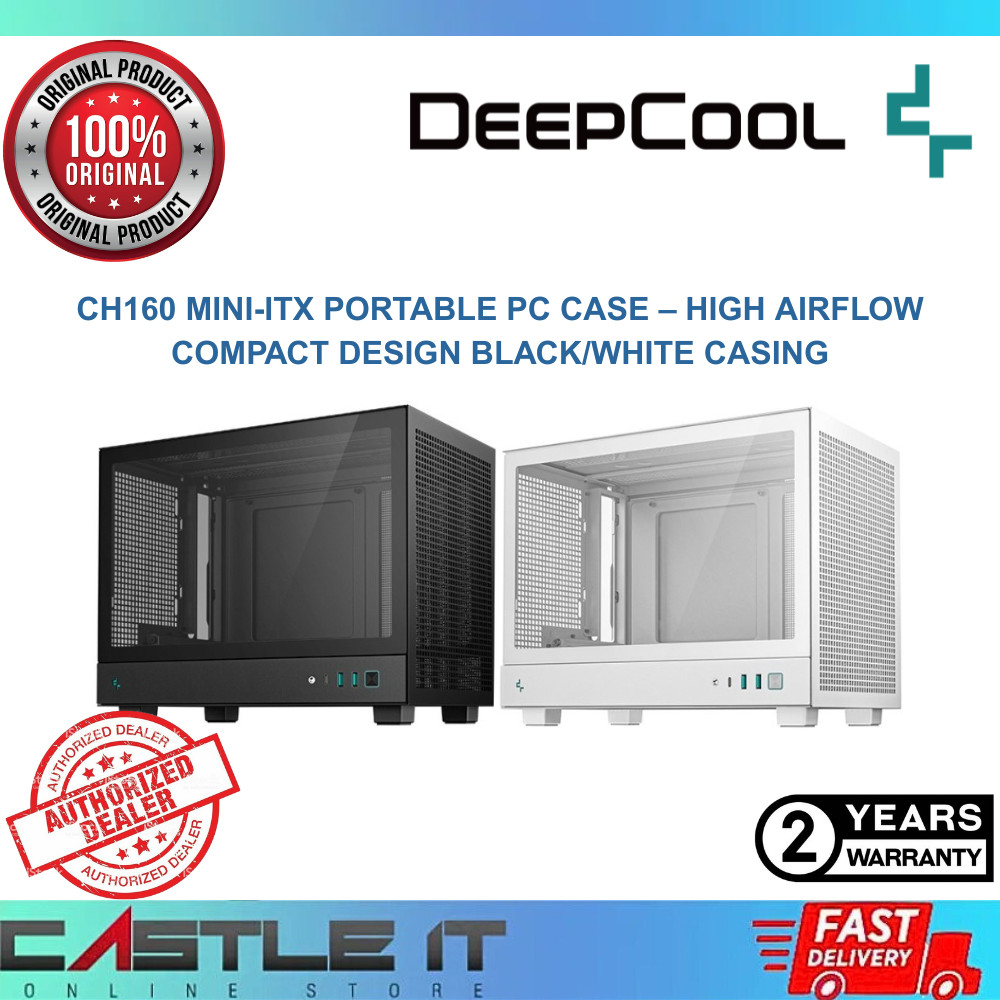 DeepCool CH160 Mini-ITX Portable PC Case – High Airflow Compact Design ...