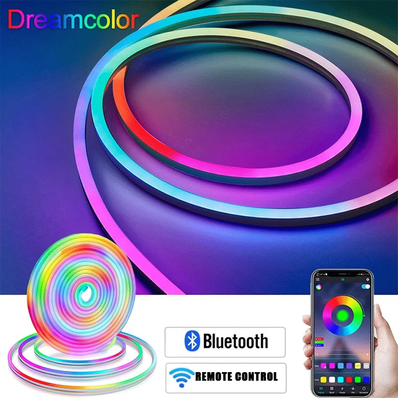 LED Neon Strip Lights 12V Dream Color Rainbow Waterproof RGB Flexible ...