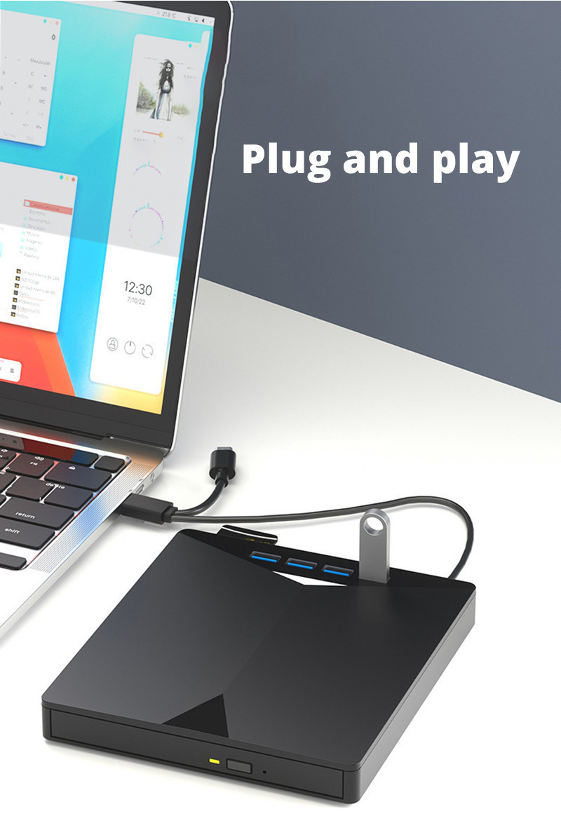 Portable External DVD Player Optical Drive DVD CD-RW Burner Driver ...