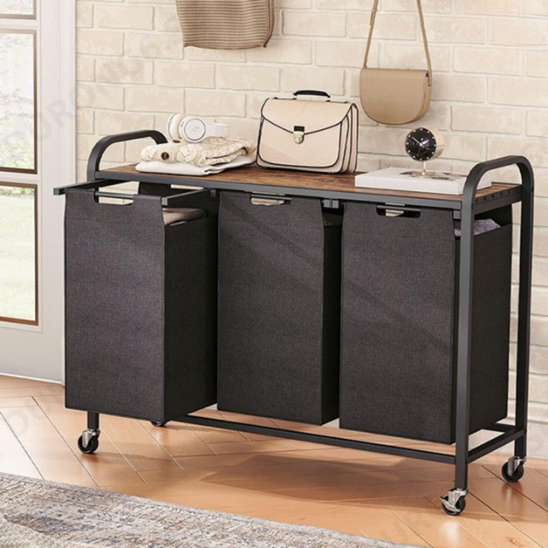 Dirty Clothes Basket Laundry Net Cart Storage Rack Clothes Organizer ...