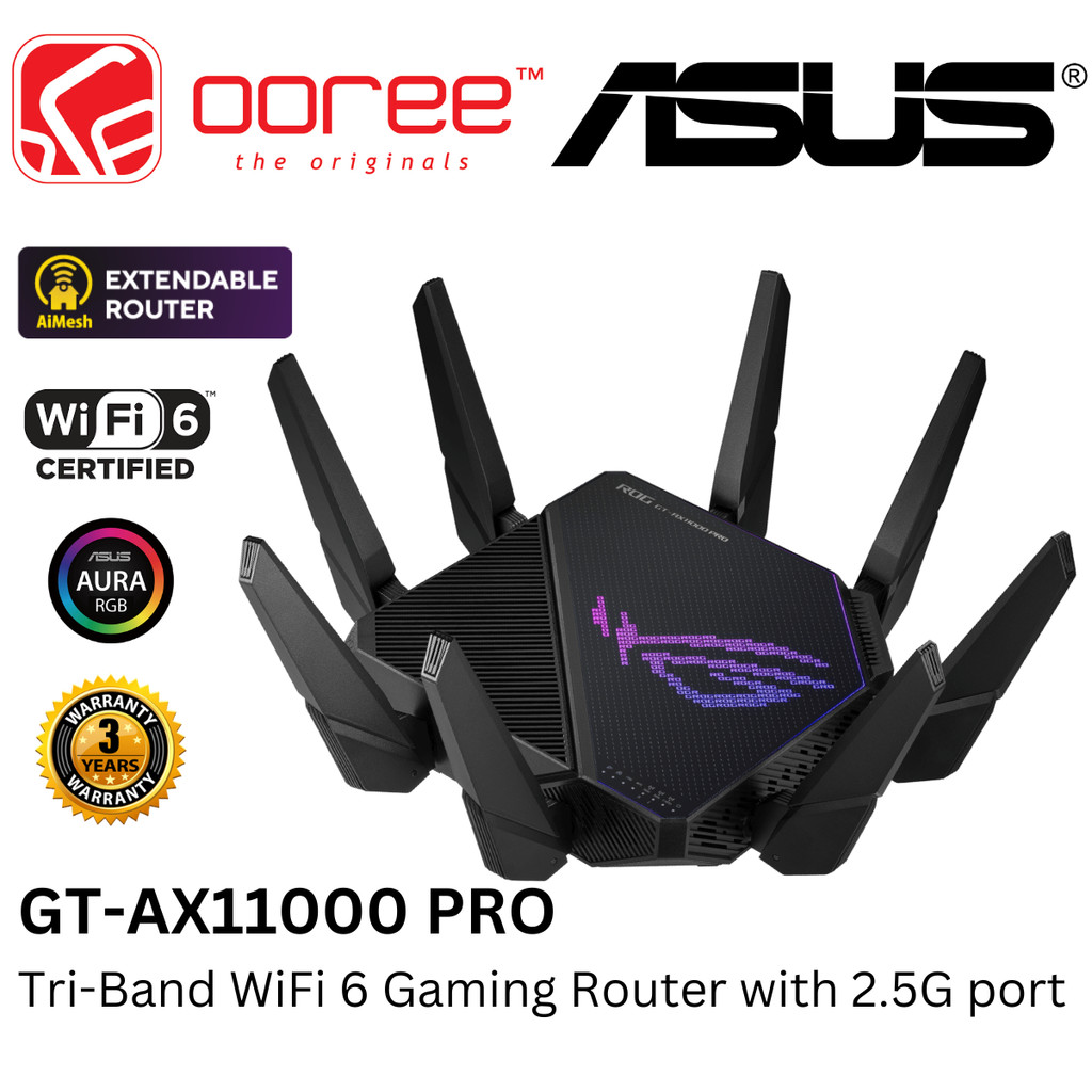 ASUS ROG RAPTURE GT-AX11000 PRO TRI-BAND WIFI 6 / GT-AXE16000 QUAD-BAND ...