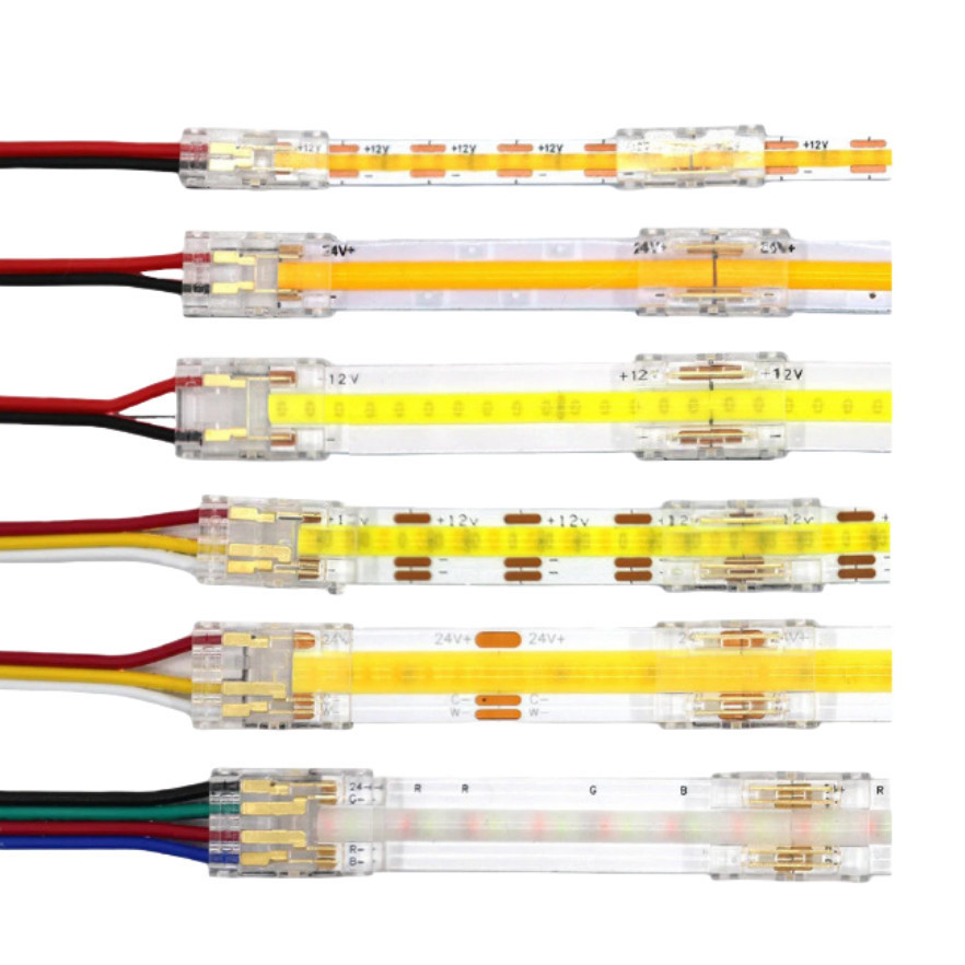 10Pcs COB Connector 5mm/8mm/10mm 2pin/ 3/ 4pin L Shape Single Double ...