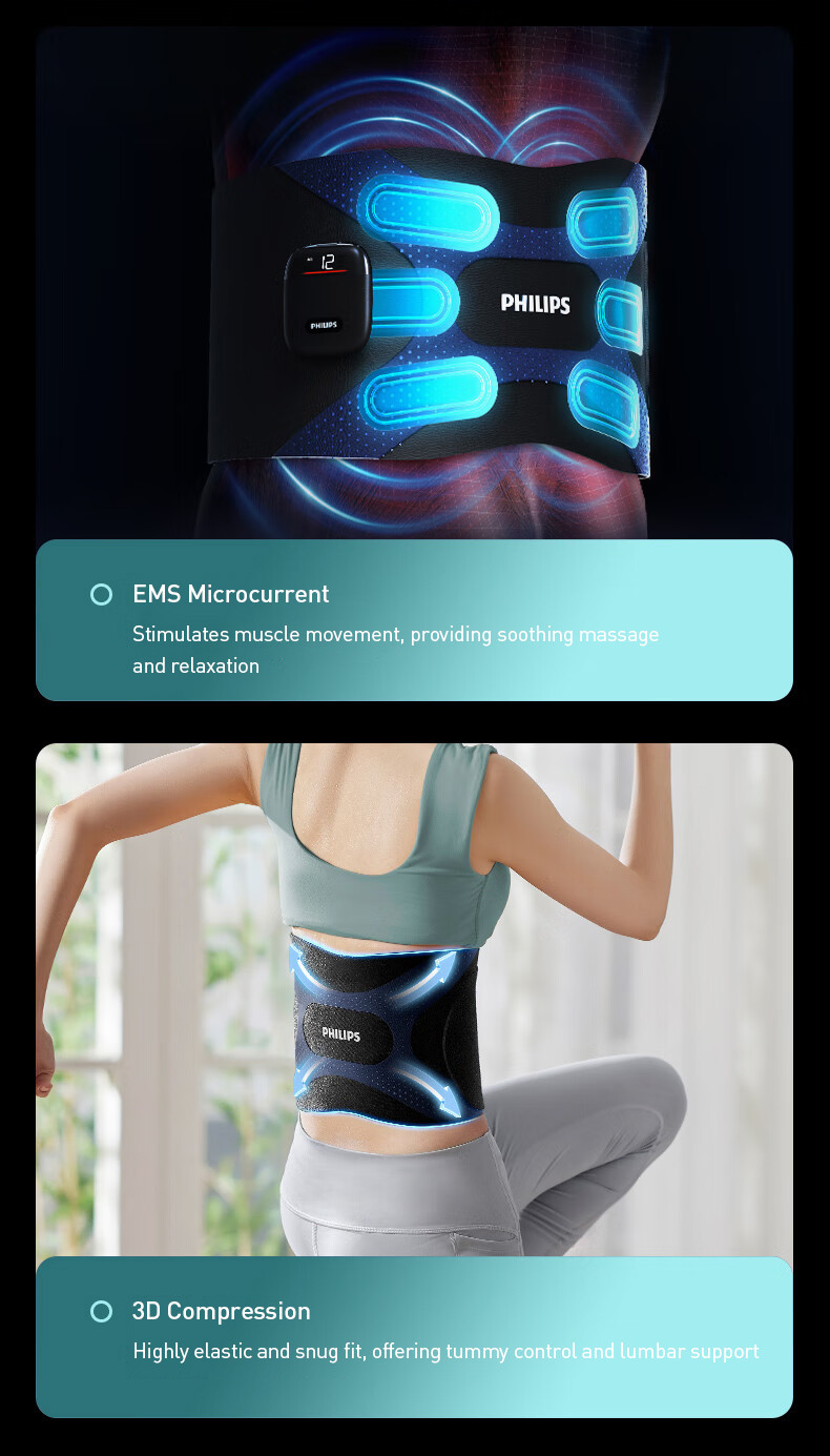 Philips EMS Abdominal Muscle Belt PPM3305B | Shopee Singapore