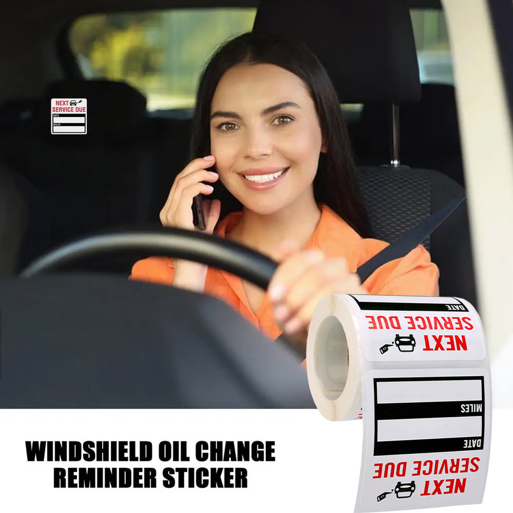 150 Sheets/Roll Oil Change Reminder Stickers - "NEXT SERVICE DUE ...