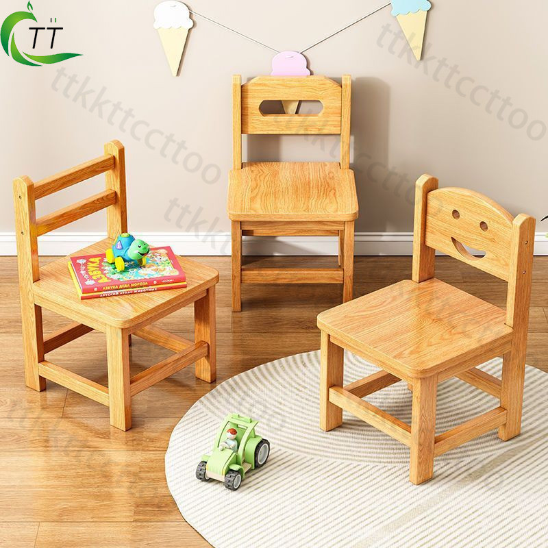 Solid Wood Small Chair Household Small Stool Backrest Chair Adults Can ...