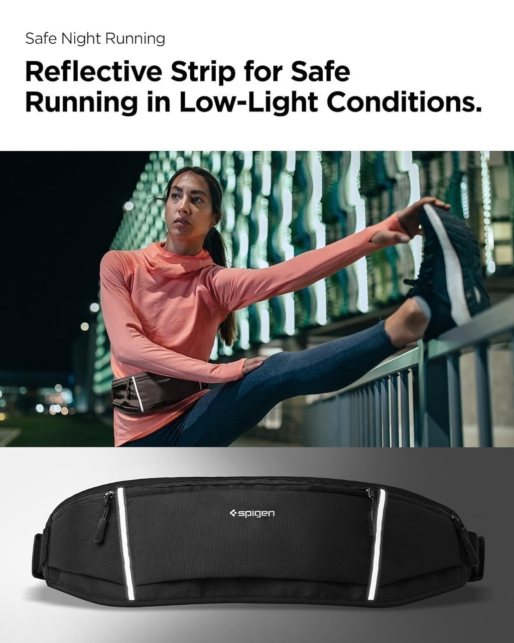 Spigen A710 Waist Bag Running Belt Bag Waist Pouch Phone Holder Running ...