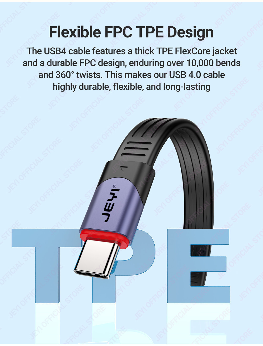 JEYI USB 4.0 FPC Cable, 40Gbps Data Transfer, 240W PD 8K HD Display USB ...