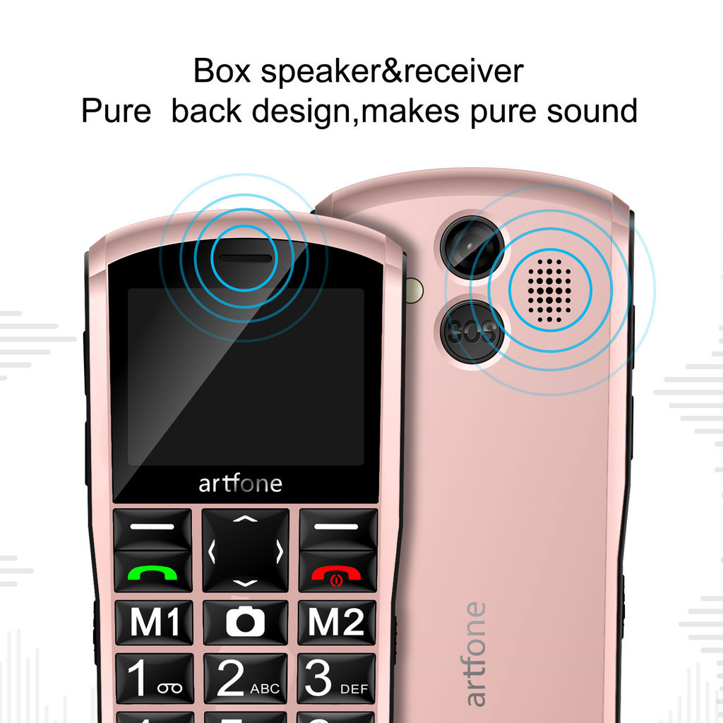 artfone A400 4G rose gold cell phone features large buttons for easy ...