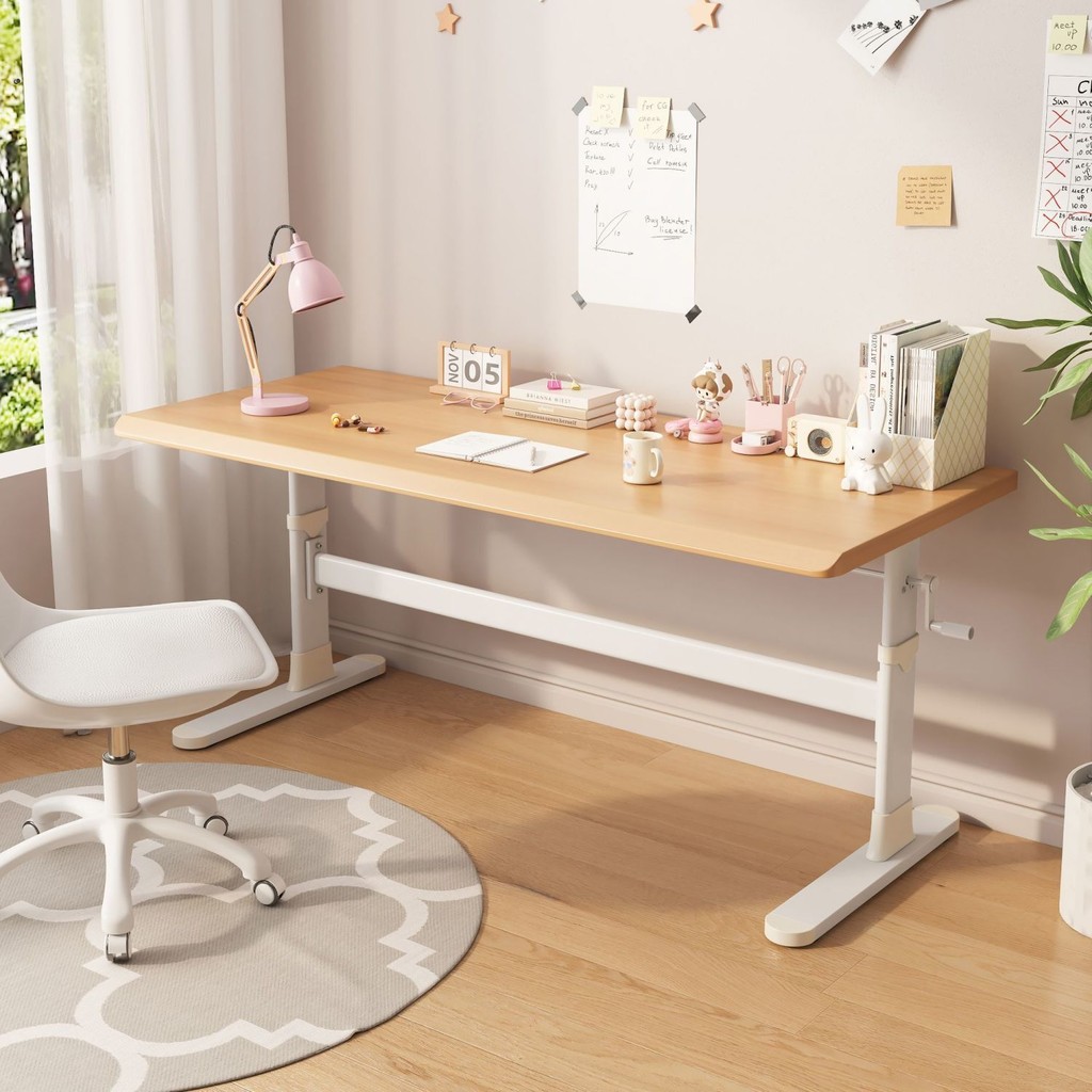 Solid wood study desk, student desk, household double seater desk, hand ...