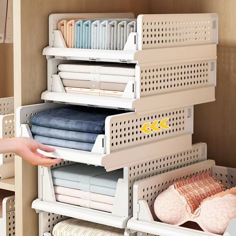 Foldable and Stackable Wardrobe Organiser Clothes Organizer Pull Out ...