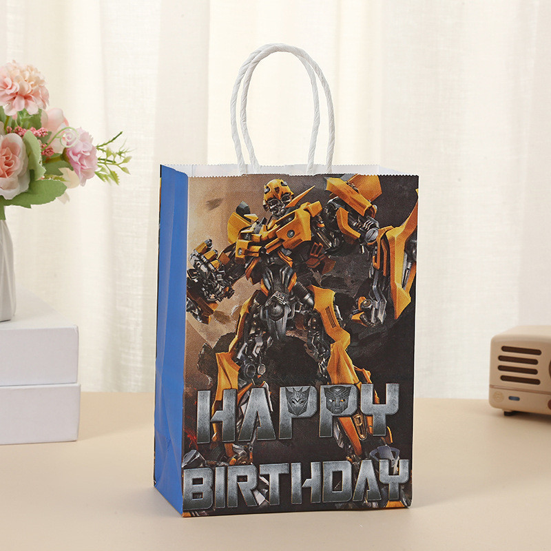 Transformers Birthdaty With Handles Paper Gift Bags Baby Shower Optimus ...