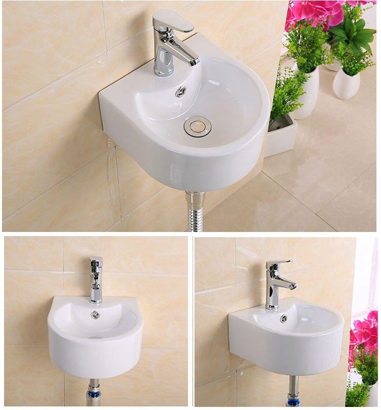 Ceramic Basin Bathroom Balcony Mini Apartment Wall-Hung Basin Small ...