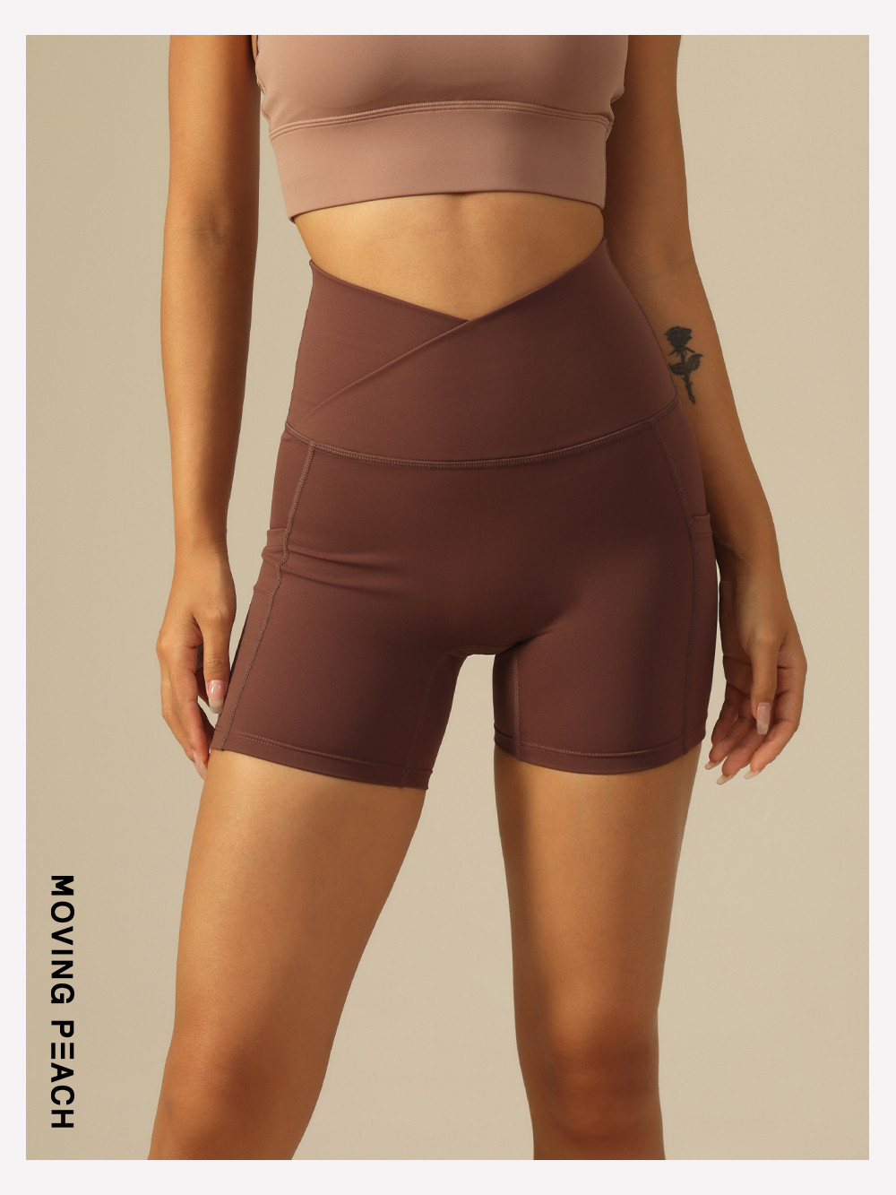 MOVING PEACH Women Cycling Shorts Breathable Quick Dry V-shaped ...