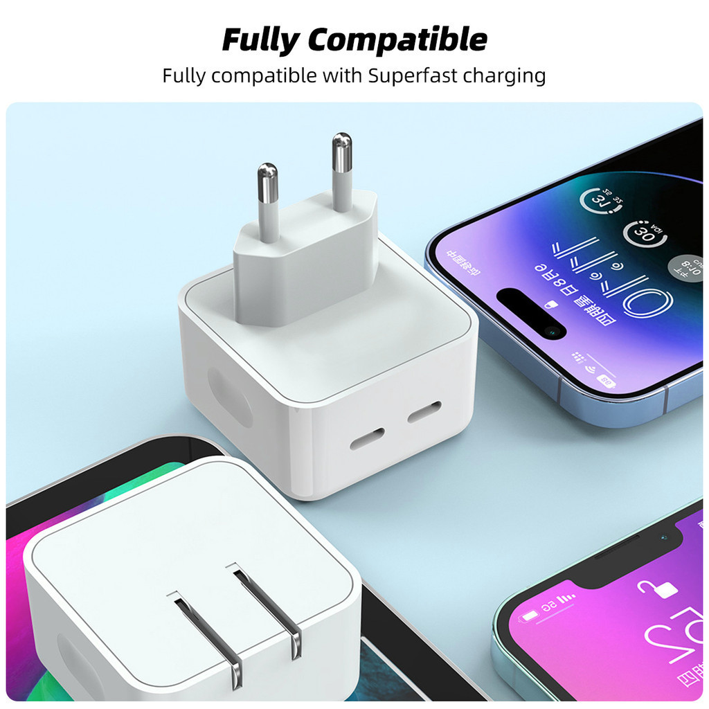 HdoorLink 40W/20W USB C Fast Charger UK Plug Dual PD Fast Charger Dual ...