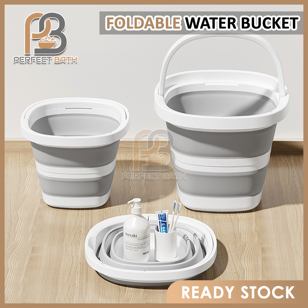 [5L/10L] Perfect Bath Collapsible Square Bucket Portable Water Bucket ...