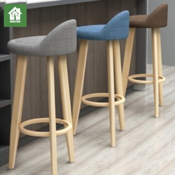Bar Stool Home Backrest Stool Front Desk Bar Stool-70cm | Shopee Singapore