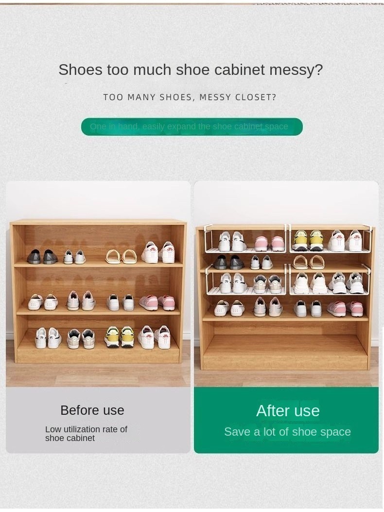 Layered Shoe Rack Household Shoe Cabinet Partition Artifact Space ...