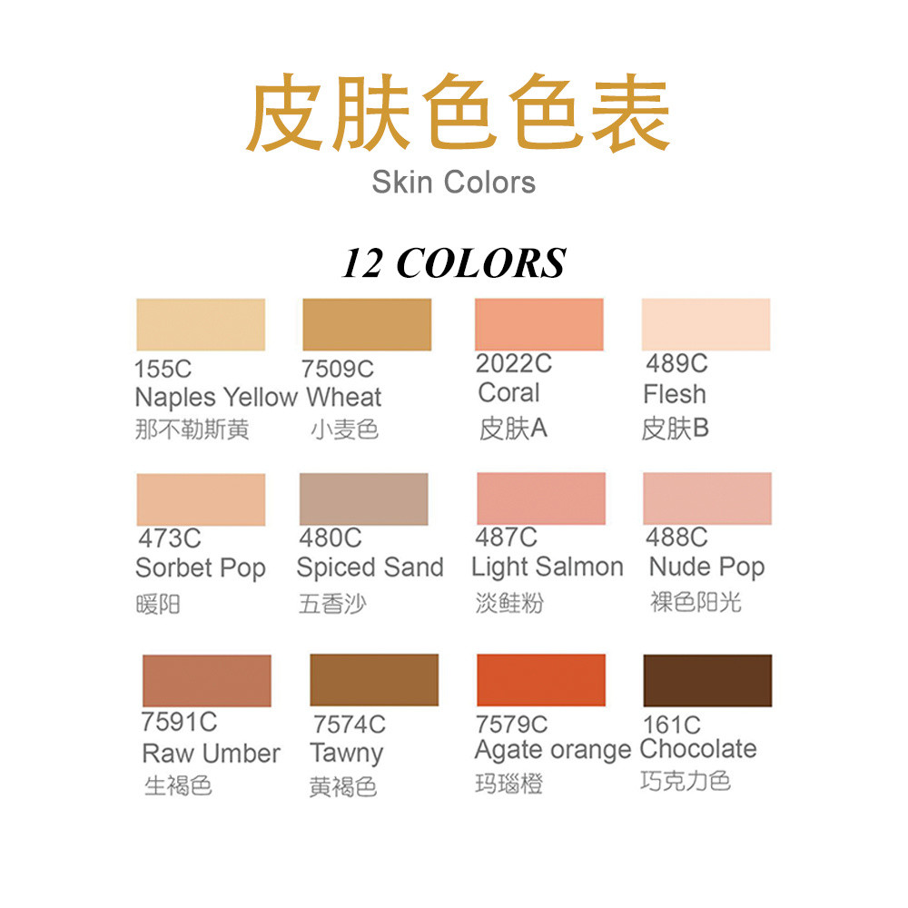 12 Colors Skin Tone Acrylic Paint Pens, 3.0mm Medium Tip Paint Markers ...