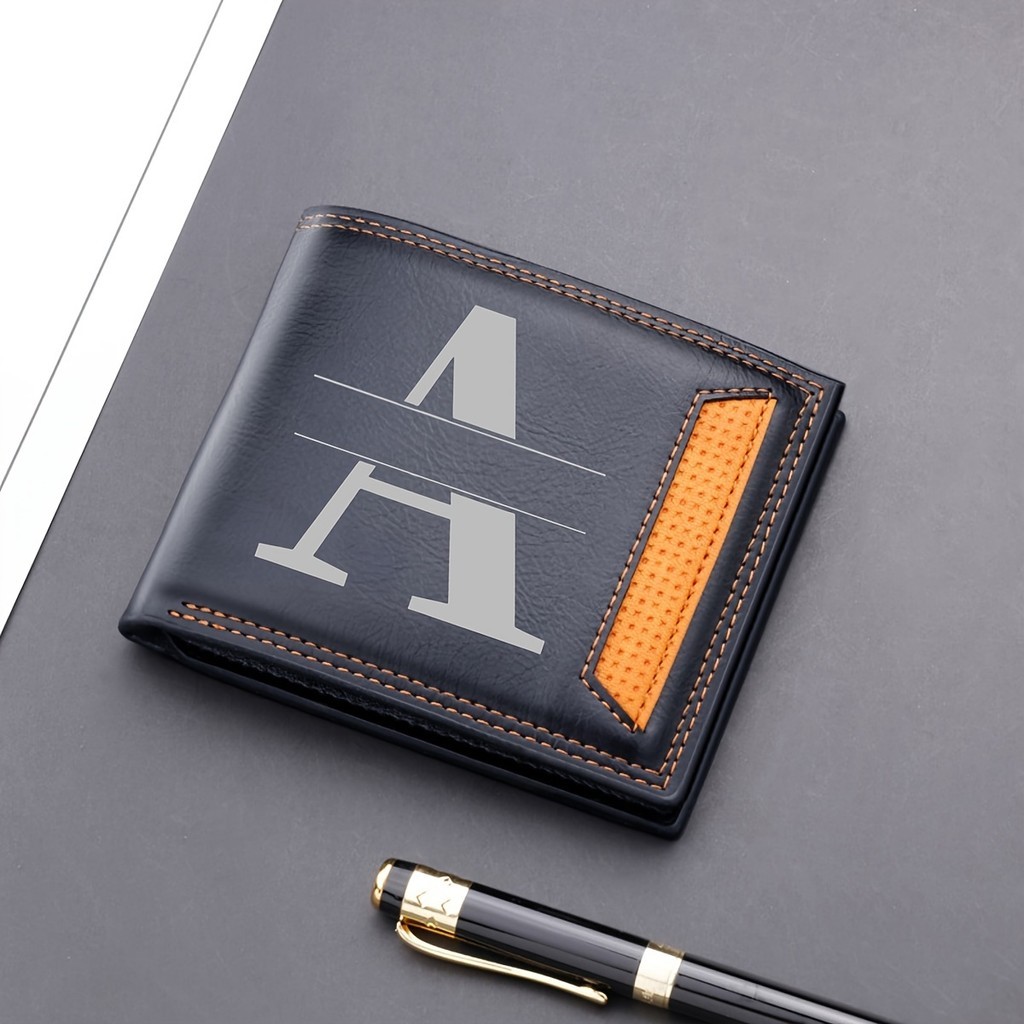 Custom Engraved Men's Wallet with Initial Name Design Purse Perfect ...