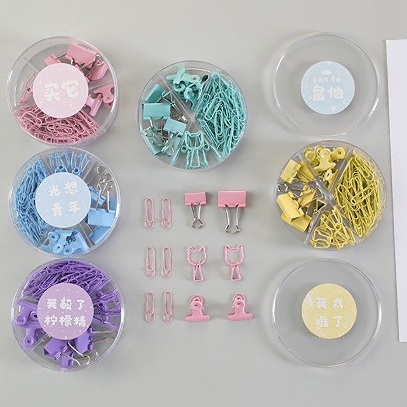 Color long tail clip multifunctional combination set stationery ...