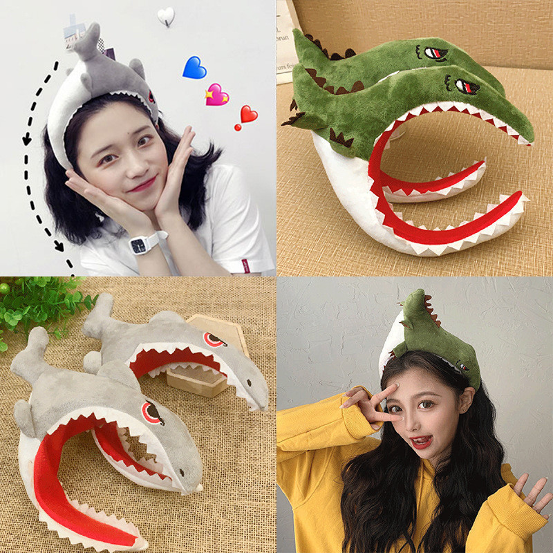 JOJO COCO Cartoon Shark Crocodile Sea Animal Headband Carp Dinosaur ...
