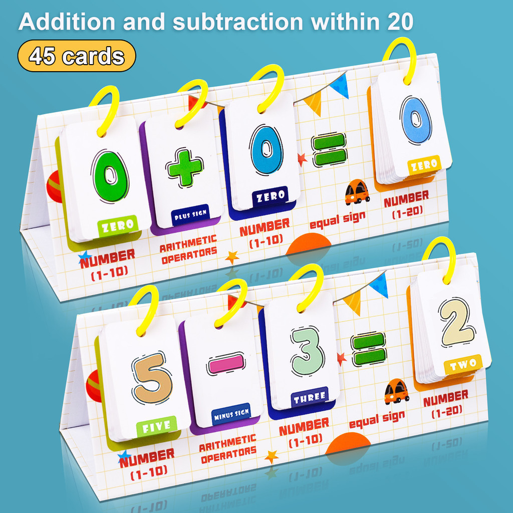 45Pcs Addition and Subtraction Within 20 Flash Card Math Arithmetic ...