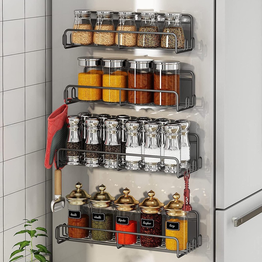 [2 in 1] Worthbuy Magnetic Refrigerator Rack Spice Rack Kitchen ...