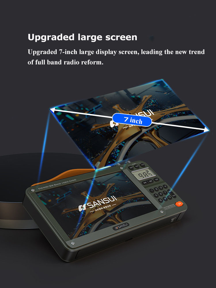 Sansui F51/F50 High-definition Screen Portable Speakers Multifunctional BT Retro Digital FM ...